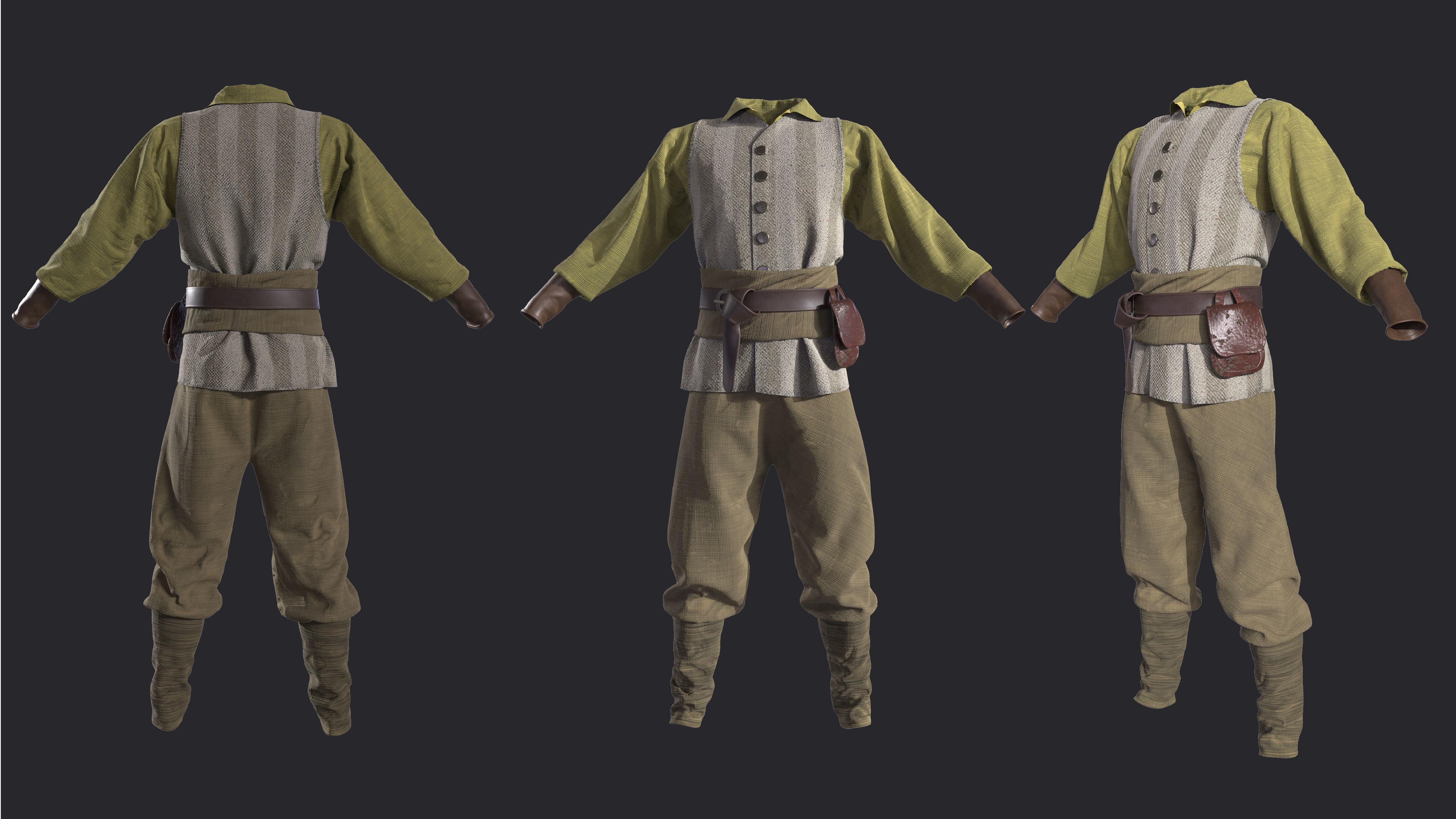 3D medieval outfits farmer character clothing 3D model | CGTrader