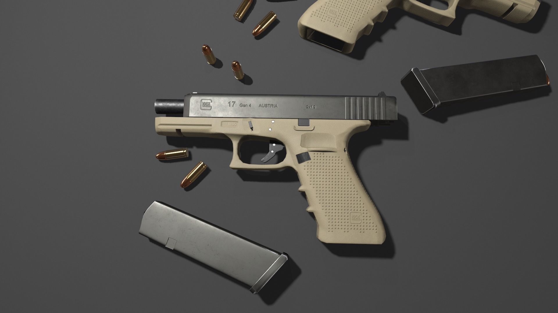 3D model Glock 17 Gen 4 Pistol VR / AR / low-poly | CGTrader