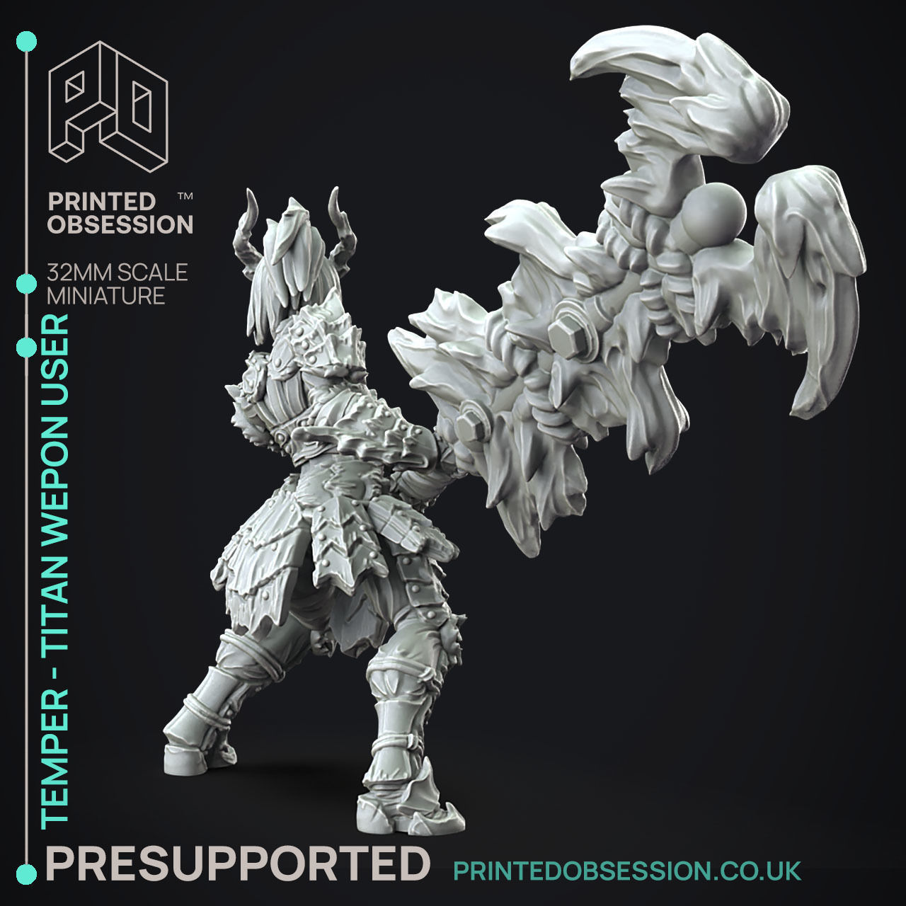 Temper Weapon Fighter - 3D Printable TTRPG - PRESUPPORTED - 32mm 3D ...