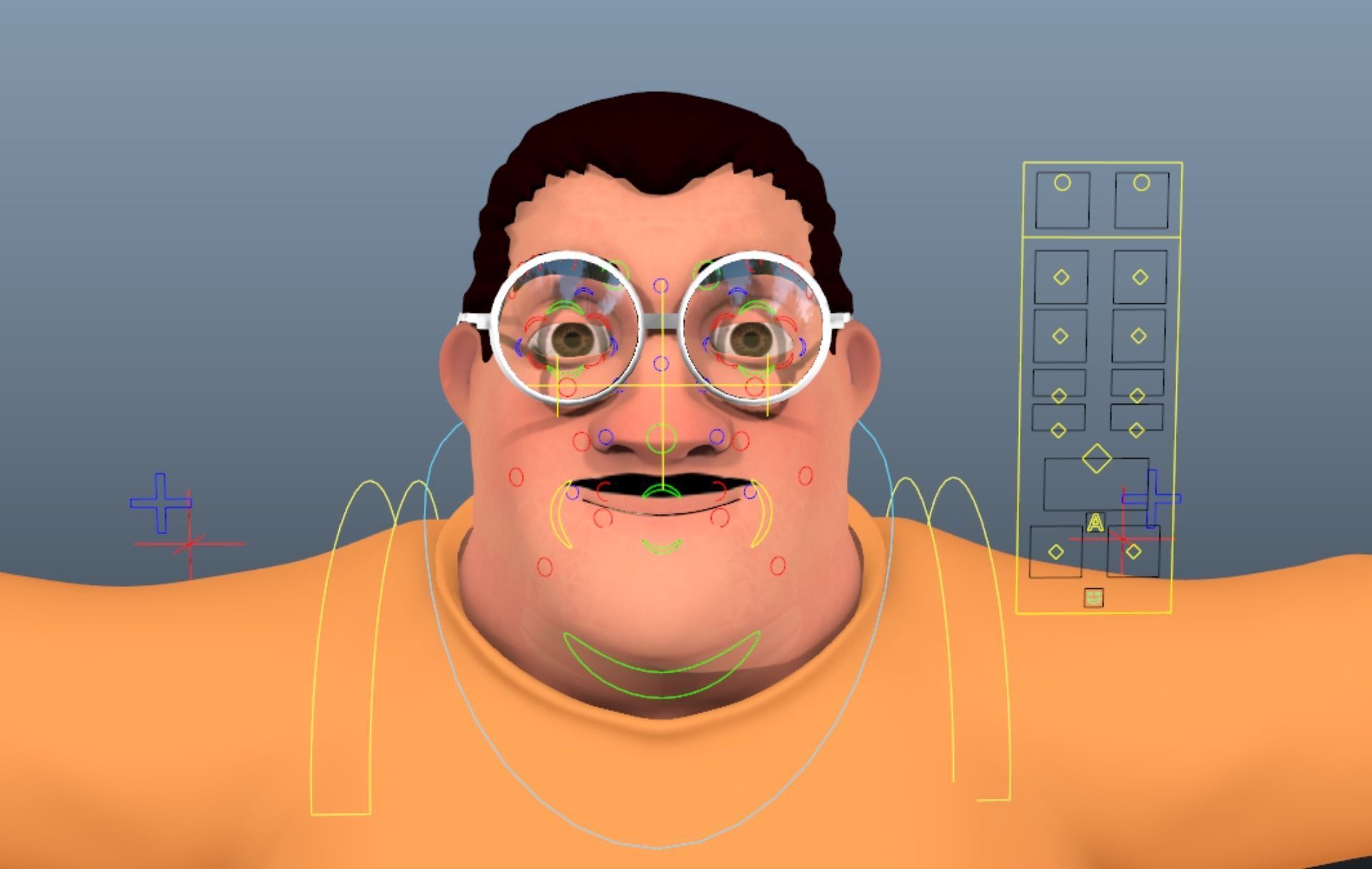 3D TOONY CHARACTER LOPOLY RIGGED FAT MAN MAYA model 3D model rigged ...