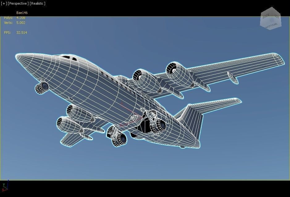 3D model BAe 146 Low Poly Static Model Blank VR / AR / low-poly | CGTrader