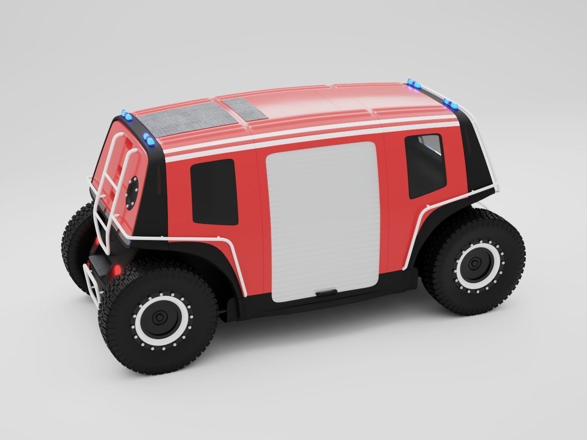Robocar 4WD FIRE-TRUCK self driving ev offroad vehicle 3D model | CGTrader