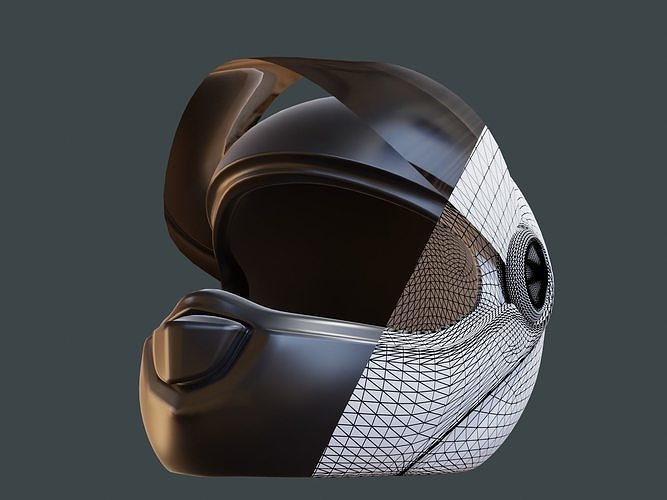 Flip up Full Face Motorcycle Helmet 3D model | CGTrader