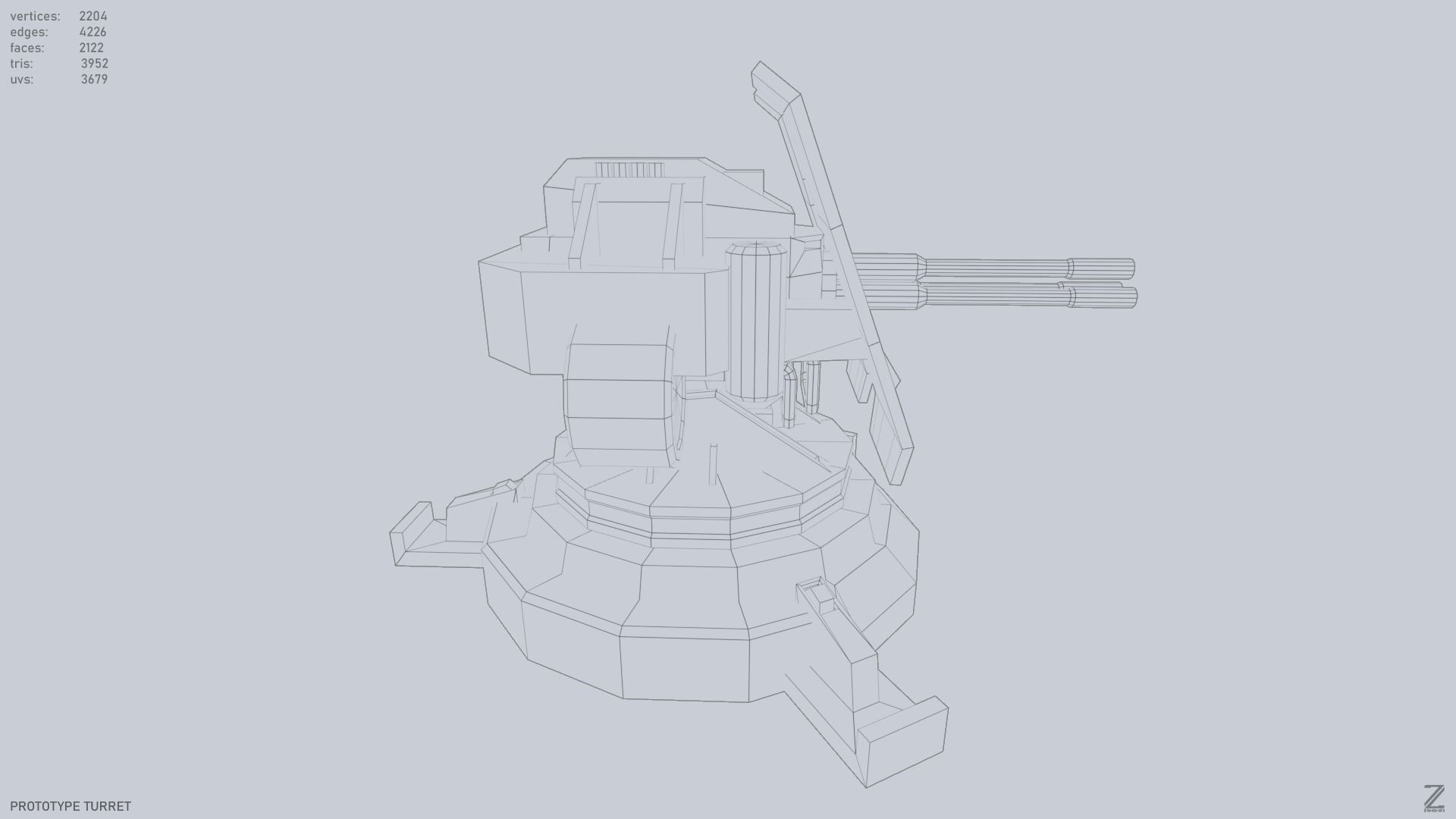 3D model Prototype turret VR / AR / low-poly | CGTrader