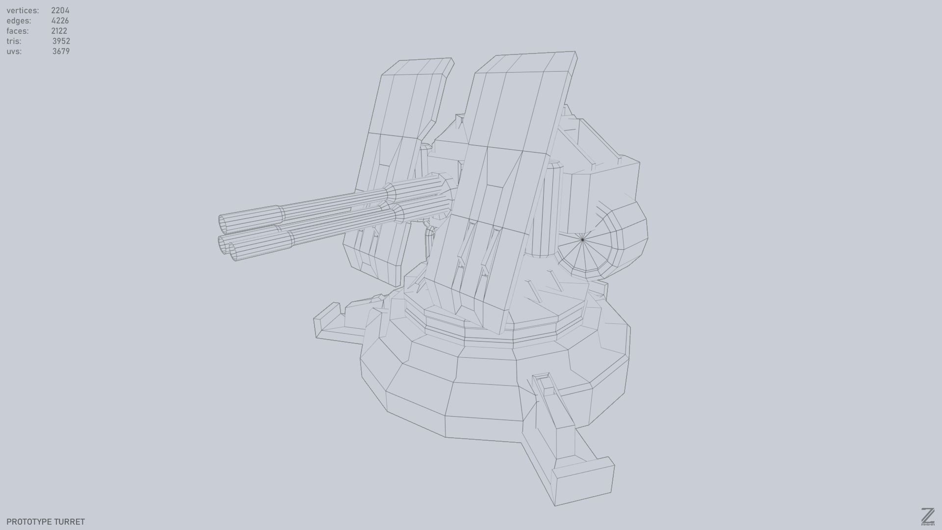 3D model Prototype turret VR / AR / low-poly | CGTrader