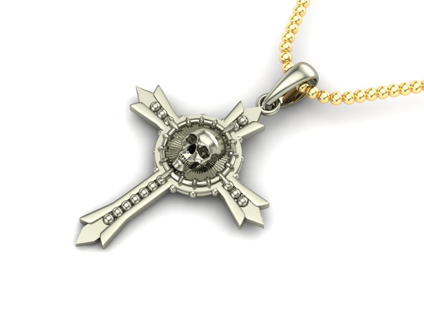 Cross Pendant Jesus Christ with Skull Head CP 62 3D model | CGTrader