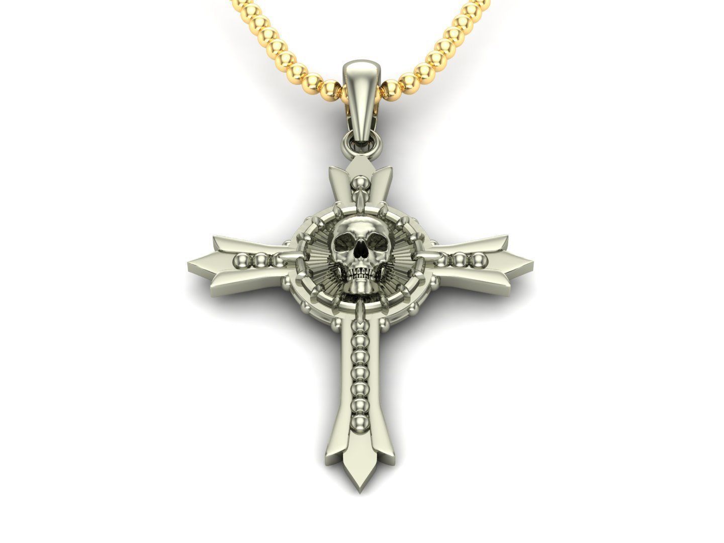 Cross Pendant Jesus Christ with Skull Head CP 62 3D model | CGTrader