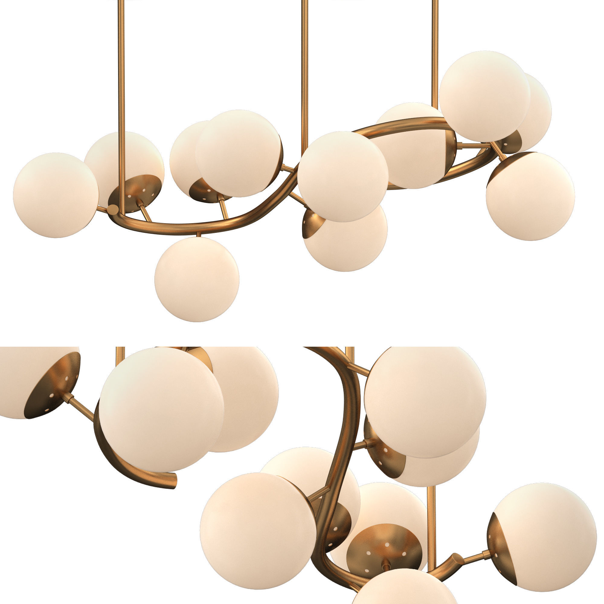 KEEFE CURVE CHANDELIER 3D model | CGTrader