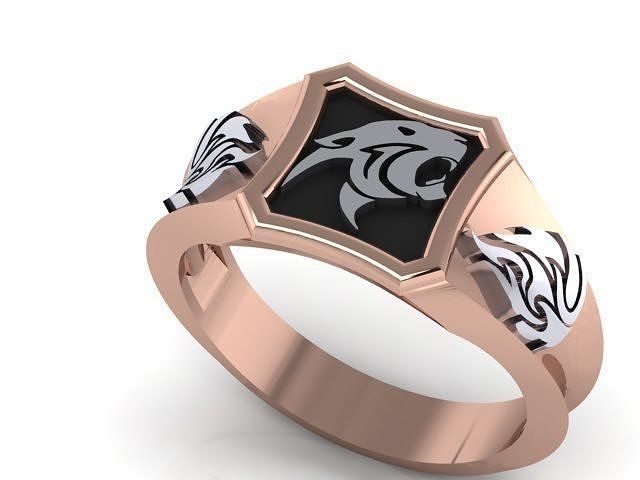 ELEGANT TIGER FACE GENTS RING 3D model 3D printable | CGTrader