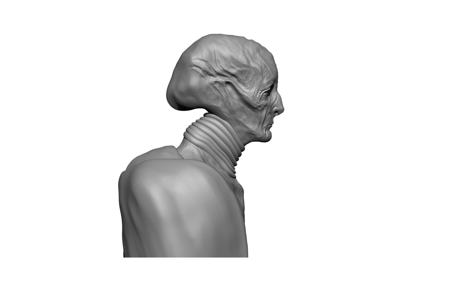 Sci Fi Creature Bust 3D model 3D printable | CGTrader