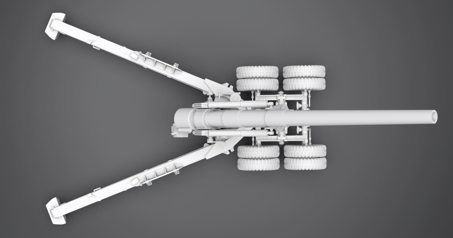 155mm Long Tom Deployed Scale model 3D model 3D printable | CGTrader