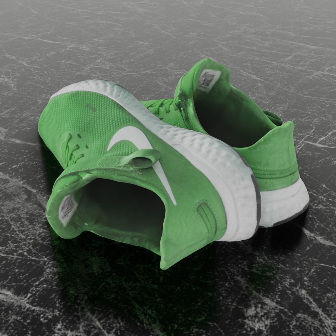 3D model NIKE FLY EASE 3D SHOES - GREEN VR / AR / low-poly | CGTrader