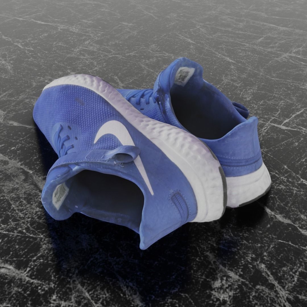 3D model NIKE FLY EASE 3D SHOES - BLUE VR / AR / low-poly | CGTrader