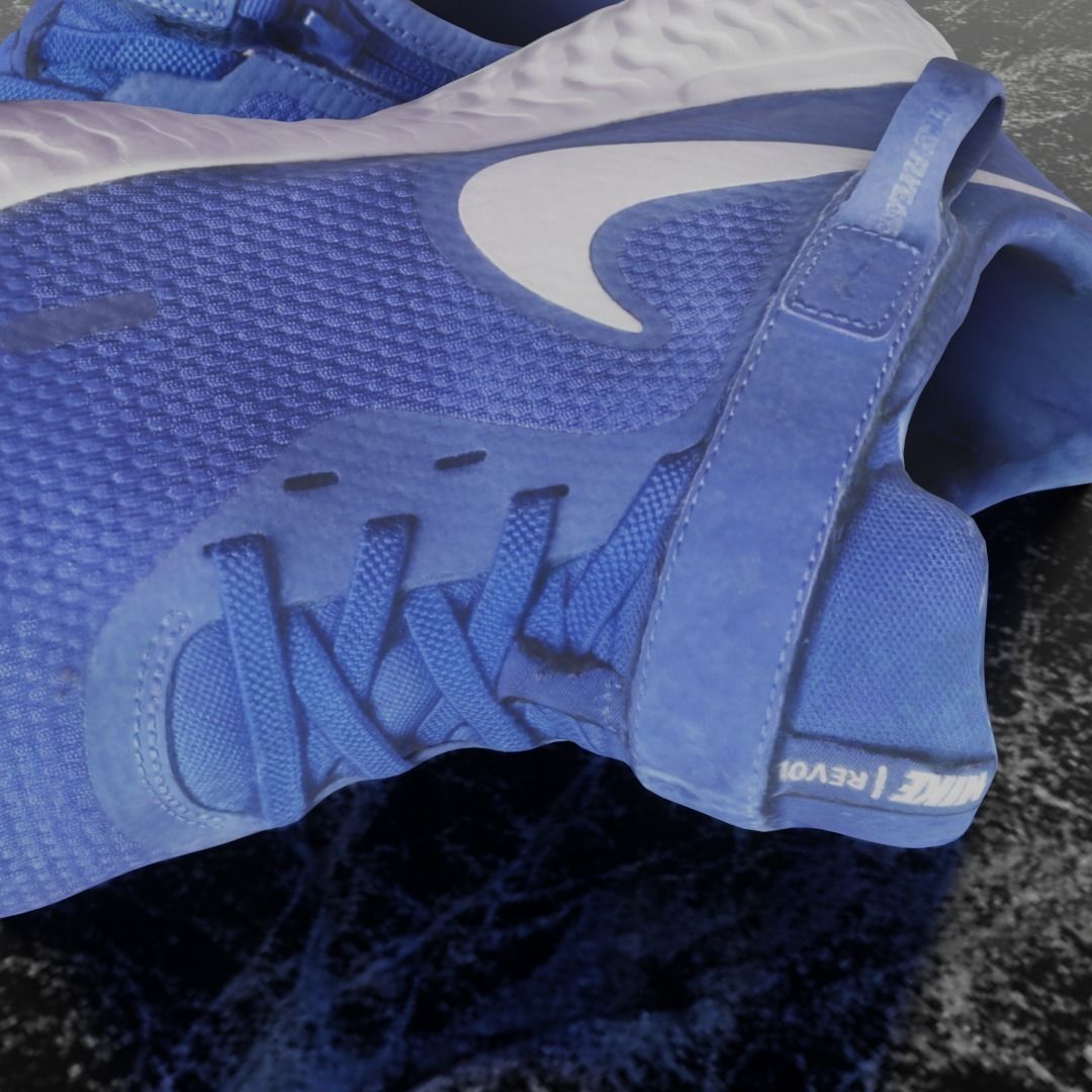 3D model NIKE FLY EASE 3D SHOES - BLUE VR / AR / low-poly | CGTrader