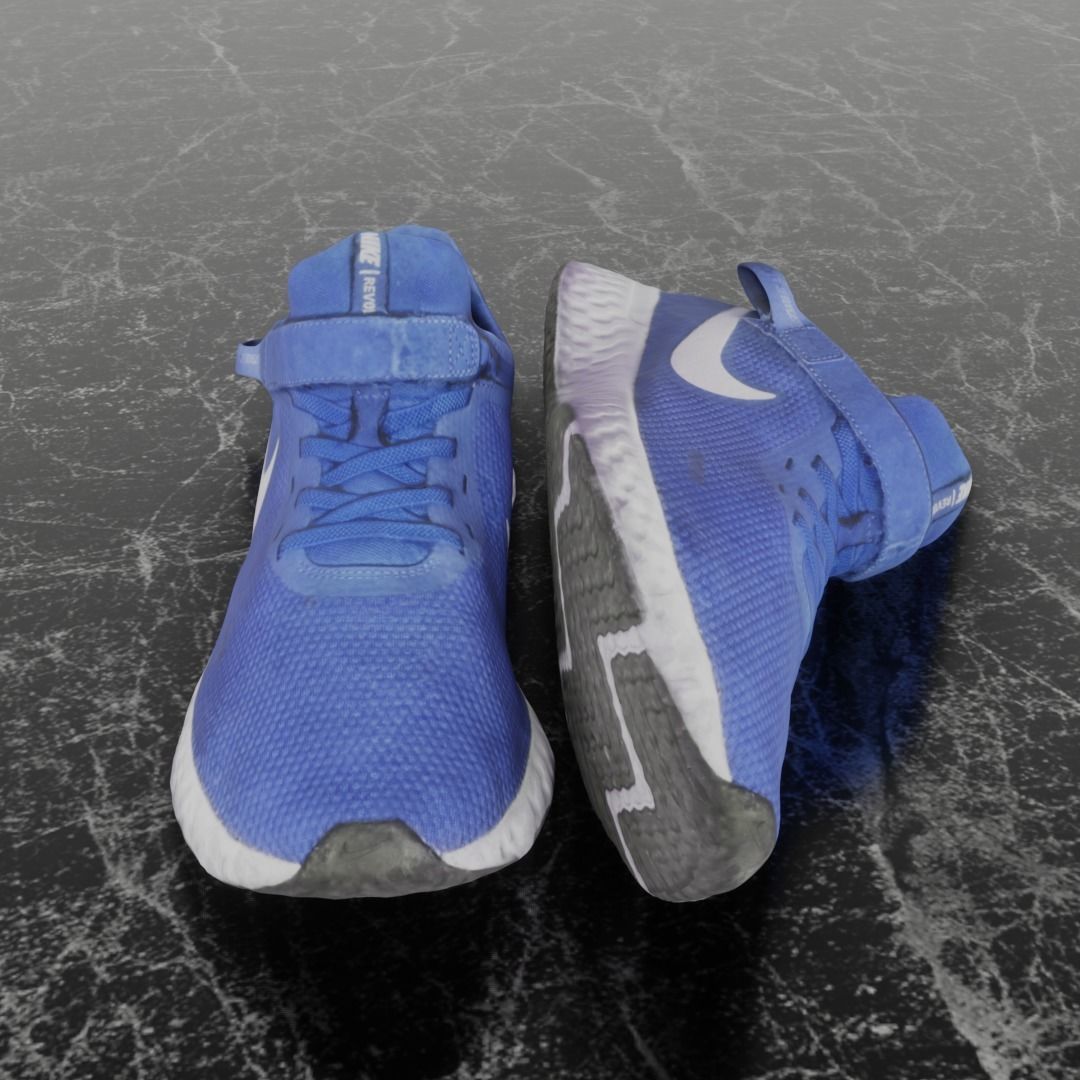 3D model NIKE FLY EASE 3D SHOES - BLUE VR / AR / low-poly | CGTrader