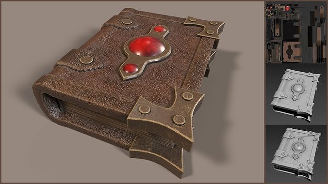 3D model Spellbook with Ruby Planetoids VR / AR / low-poly | CGTrader
