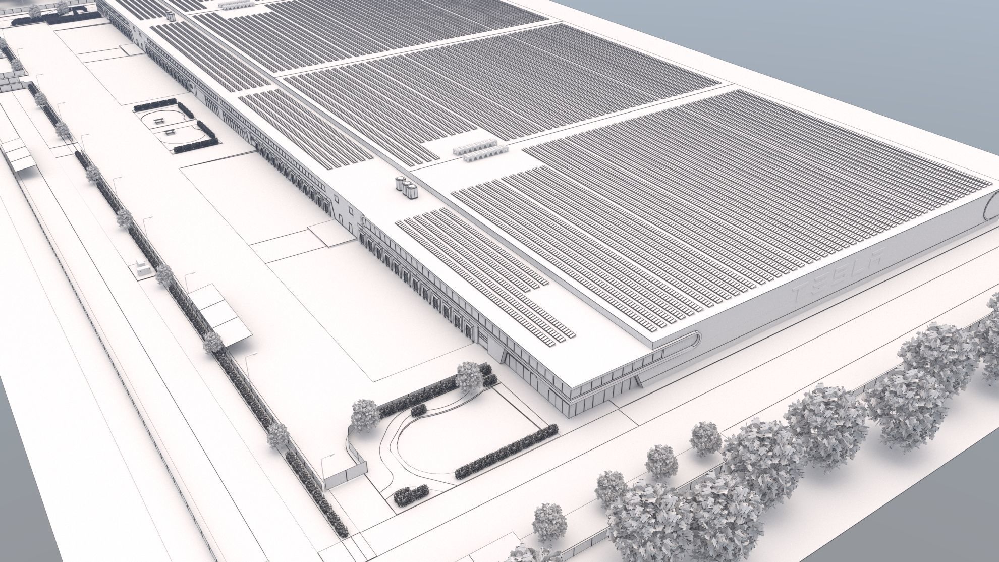 Tesla Giga Factory 3D model | CGTrader