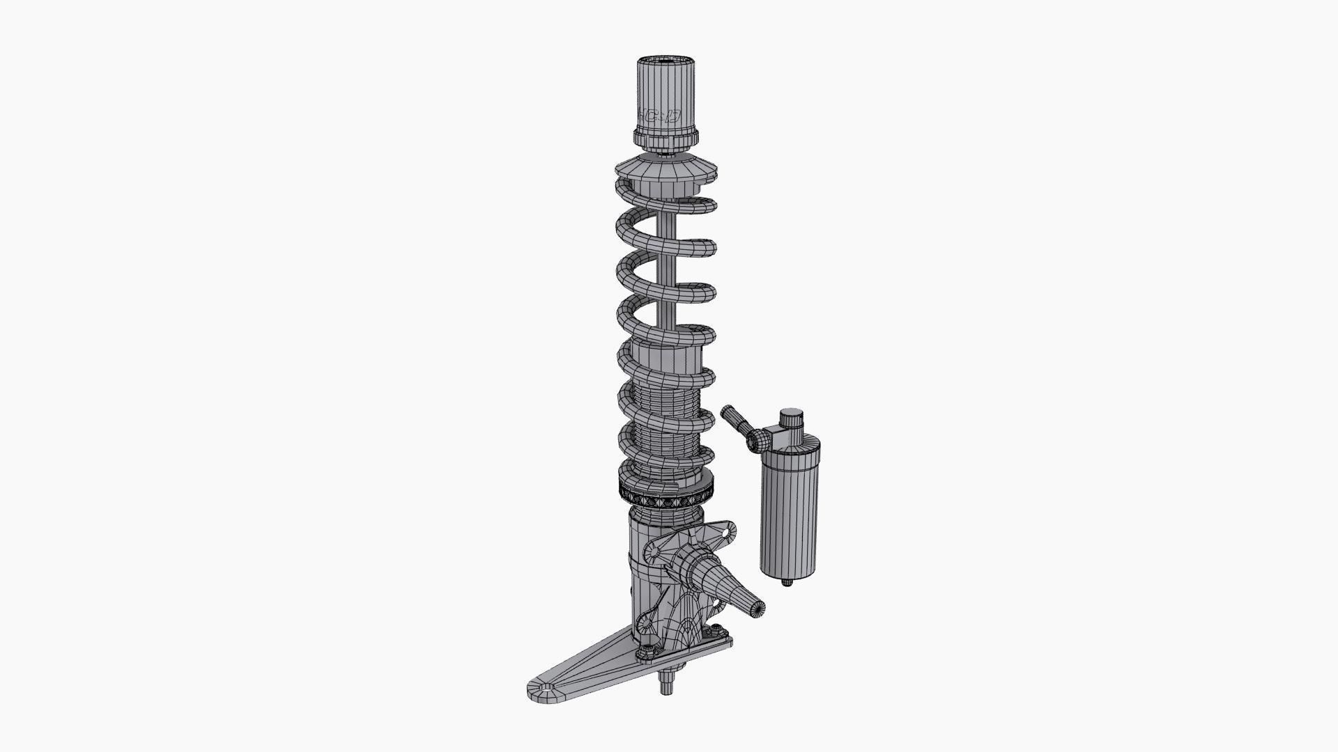 3D model Penske coilovers with HCD strut cup VR / AR / low-poly | CGTrader