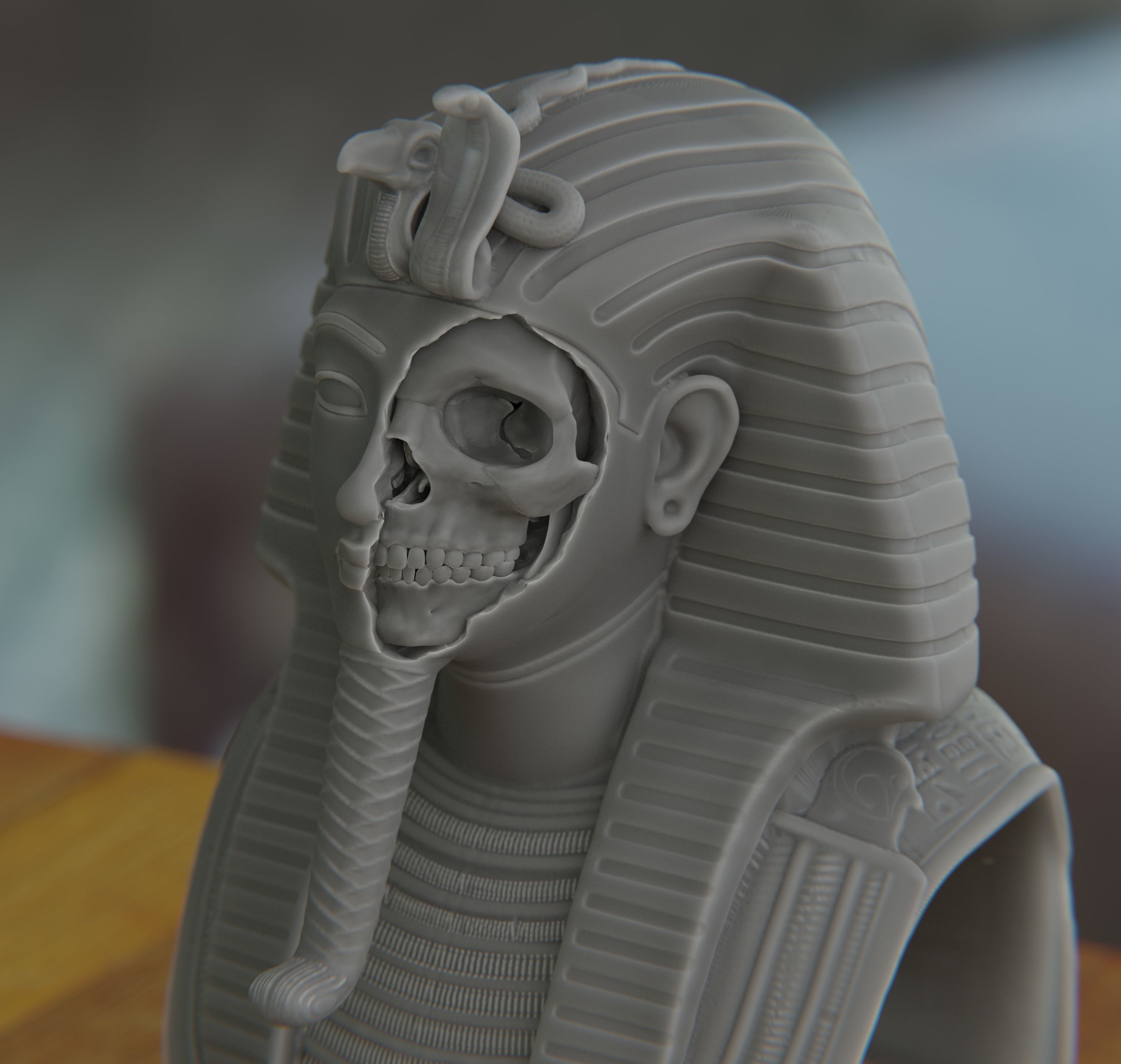 3D Replica of the Tutankhamun Skull Statue 3D print model 3D model 3D ...
