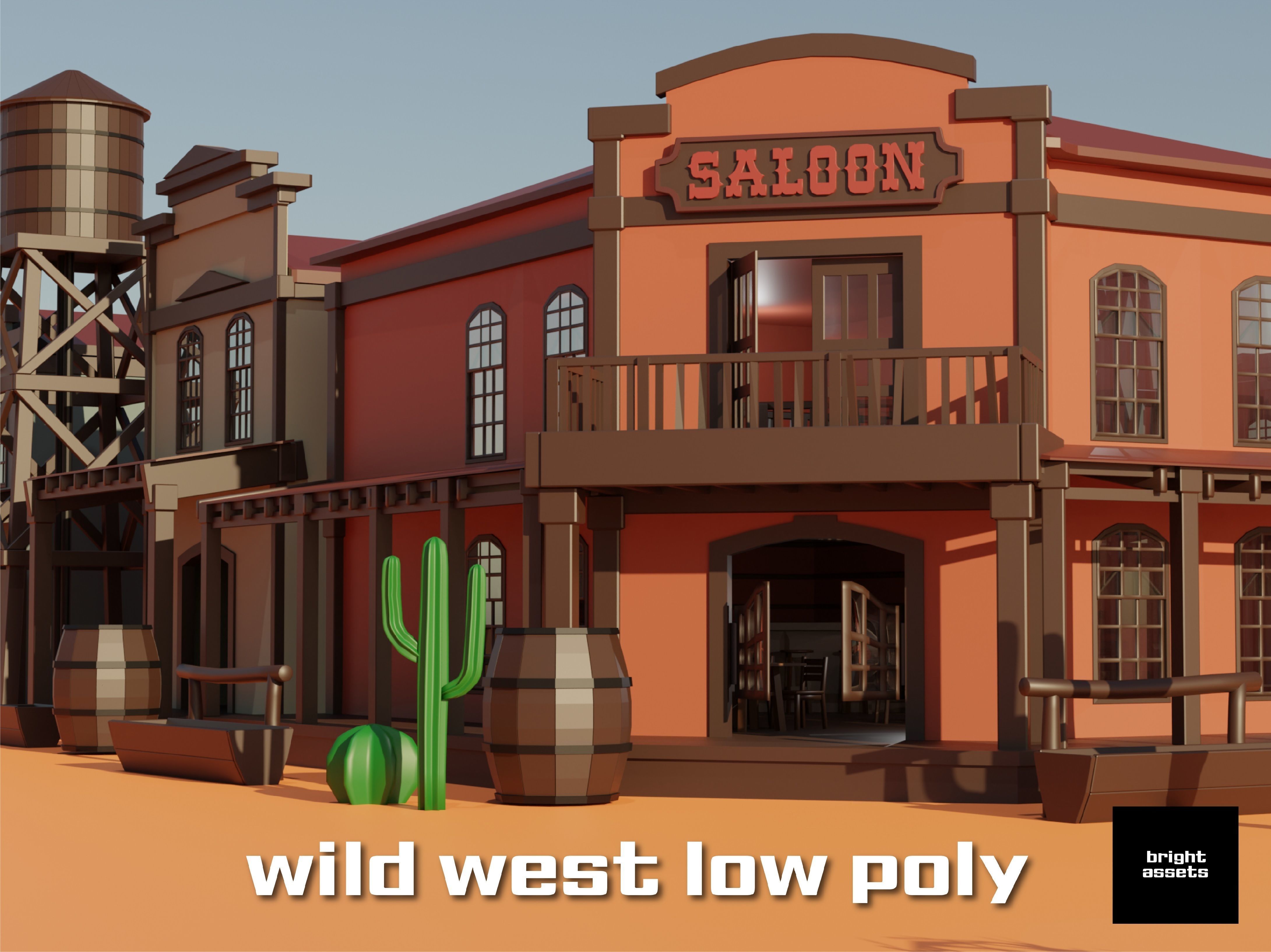 3D model Low Poly Wild West 3D Model Pack VR / AR / low-poly | CGTrader
