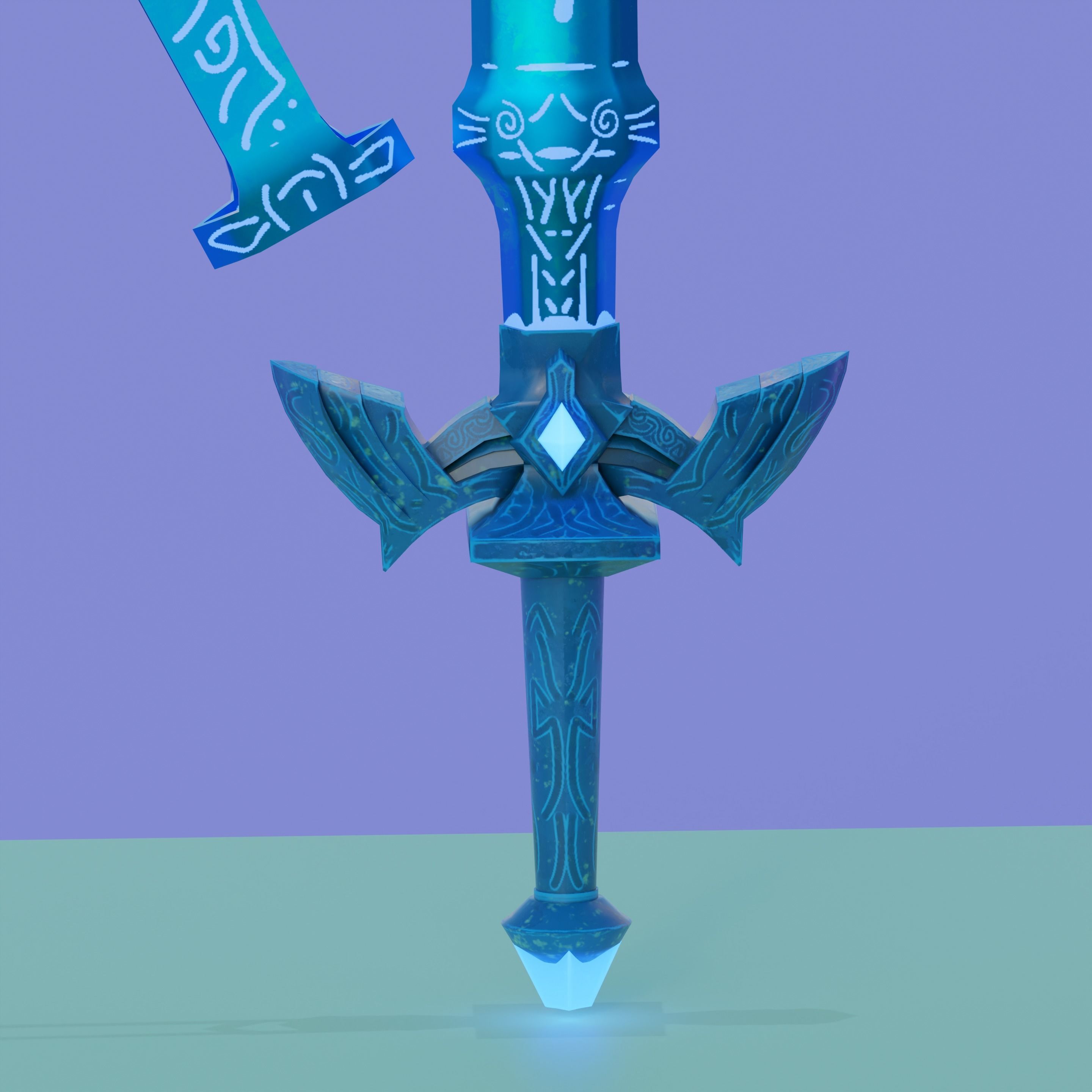 3D model Elemental Sword-Frozen Heart Diamond Sword VR / AR / low-poly ...