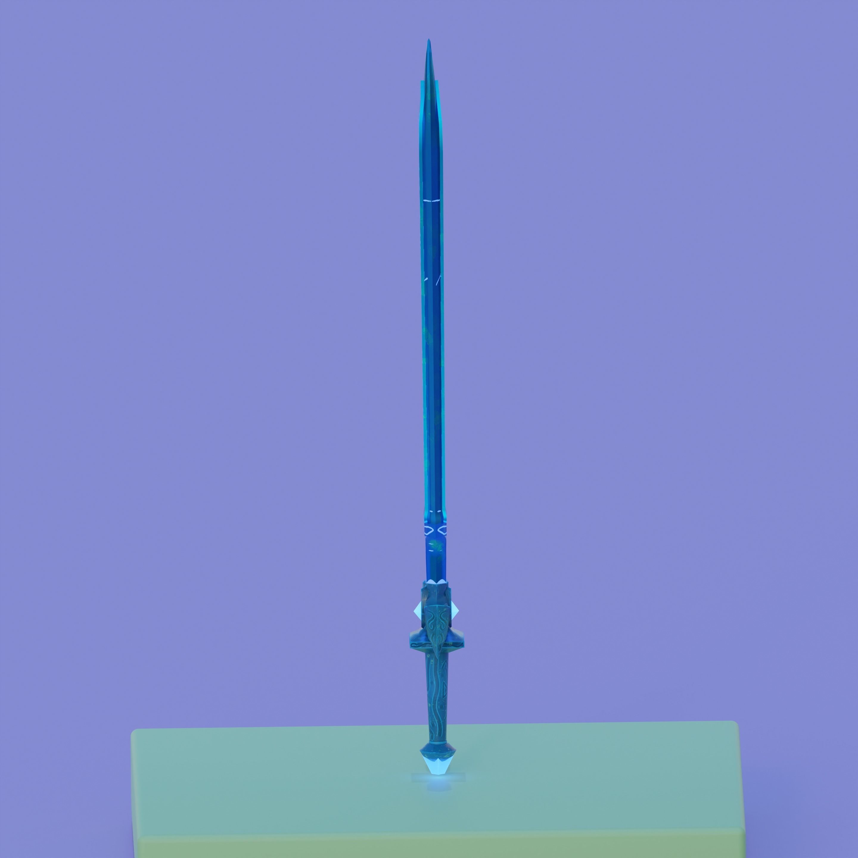 3D model Elemental Sword-Frozen Heart Diamond Sword VR / AR / low-poly ...