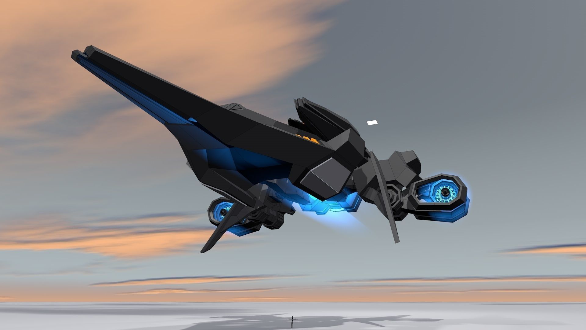 Sci Fi Spaceship 3D model animated | CGTrader