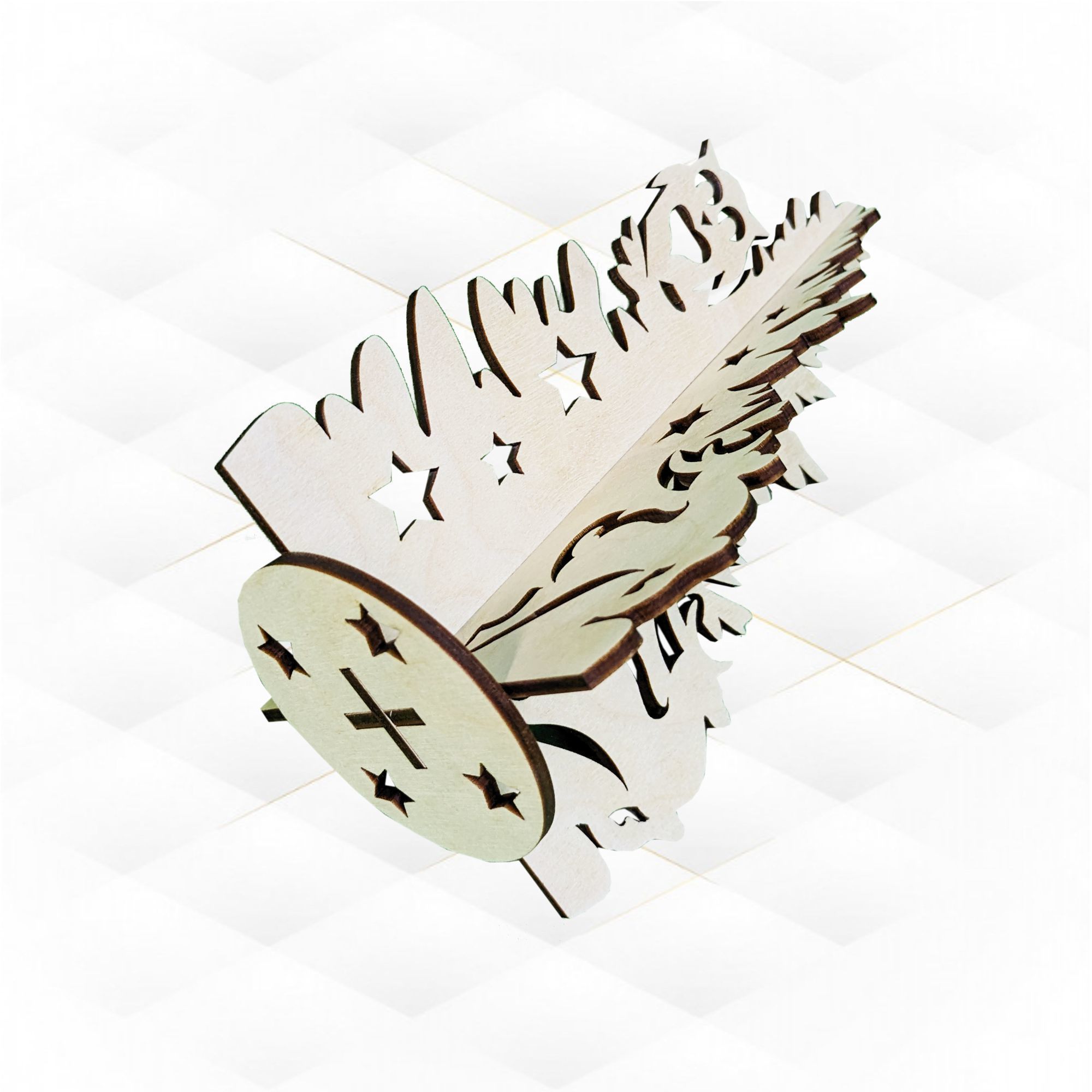 Christmas tree 3D puzzles ready use laser cut design 3D model 3D ...