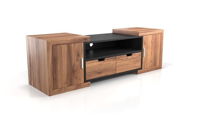 Entertainment Console Stained Walnut 3D model | CGTrader