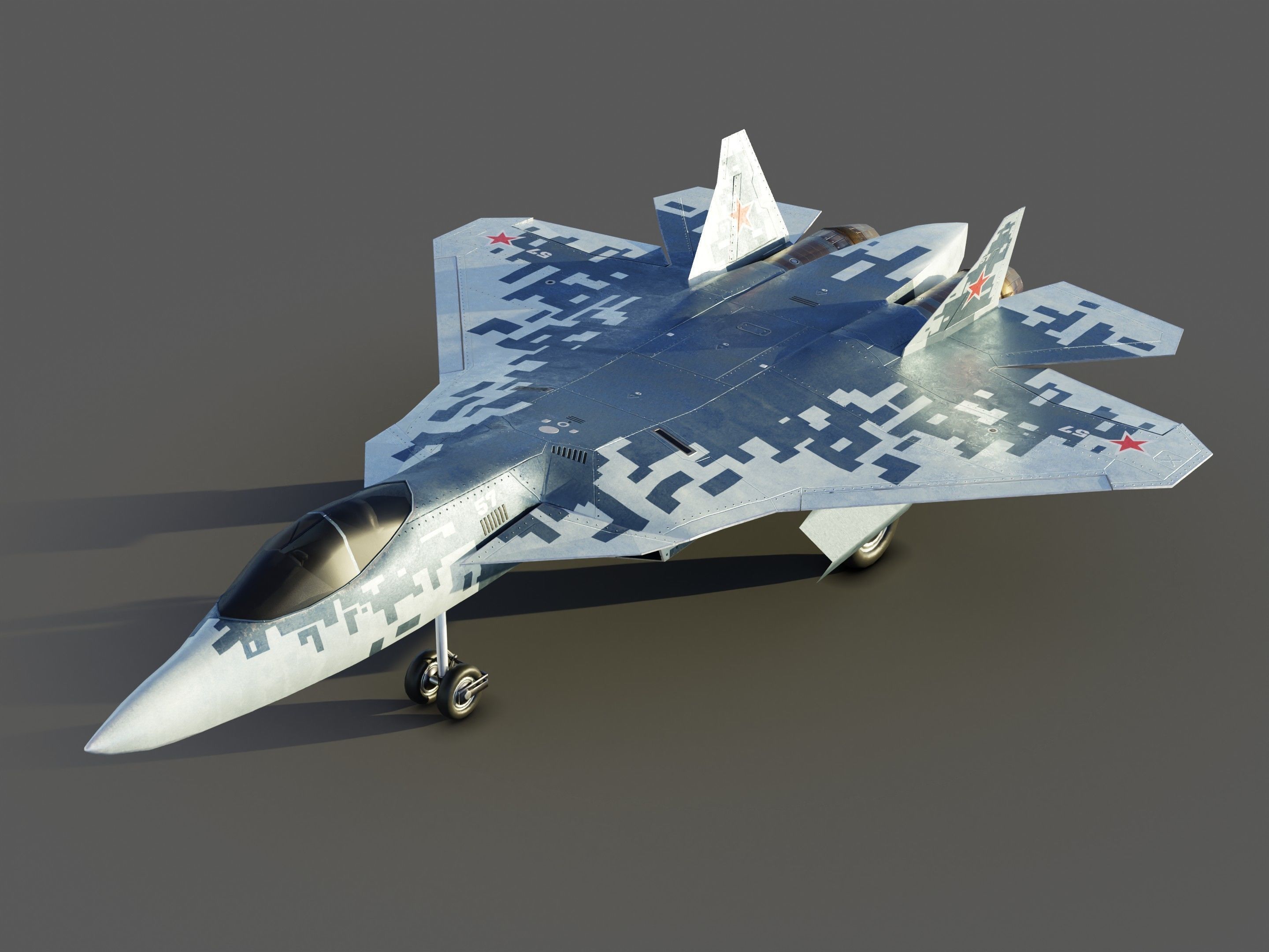 3D model Sukhoi Su-57 VR / AR / low-poly | CGTrader