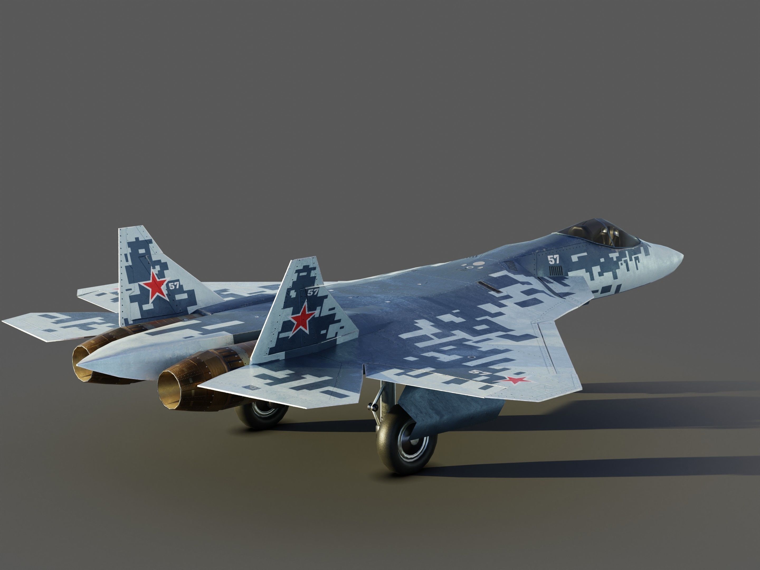 3D model Sukhoi Su-57 VR / AR / low-poly | CGTrader