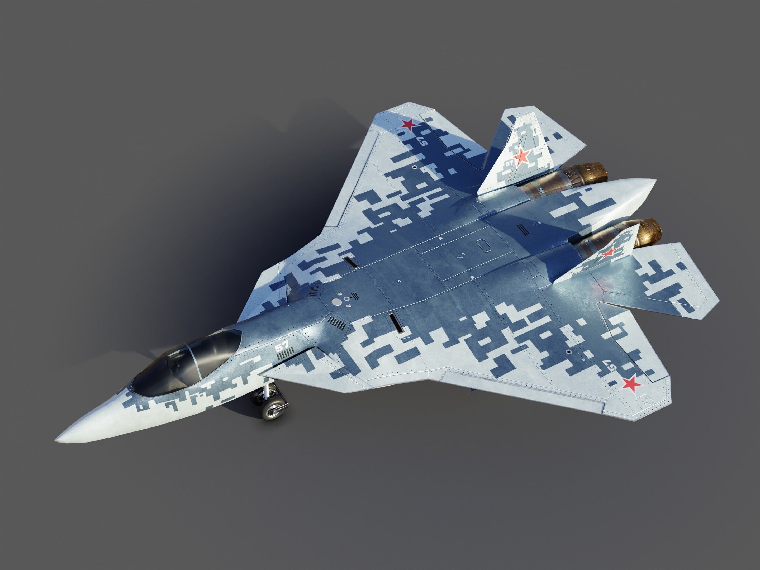 3D model Sukhoi Su-57 VR / AR / low-poly | CGTrader