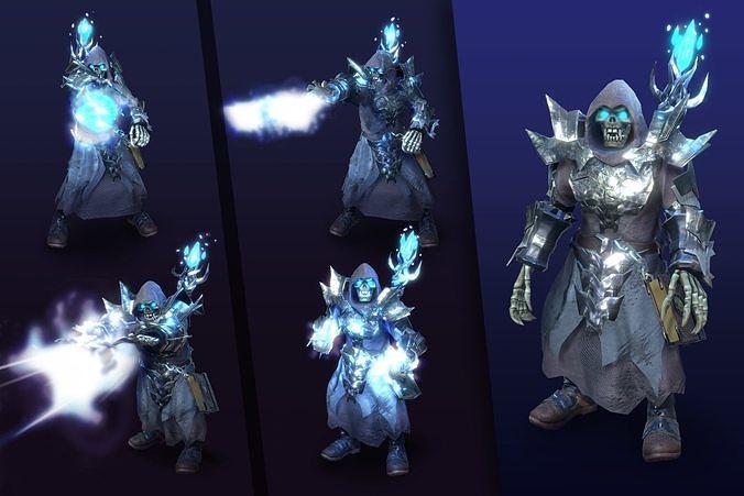 3D model Skeleton Dark Mage VR / AR / low-poly | CGTrader