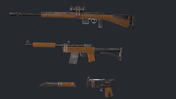 3D model Stylized Weapon Pack VR / AR / low-poly | CGTrader