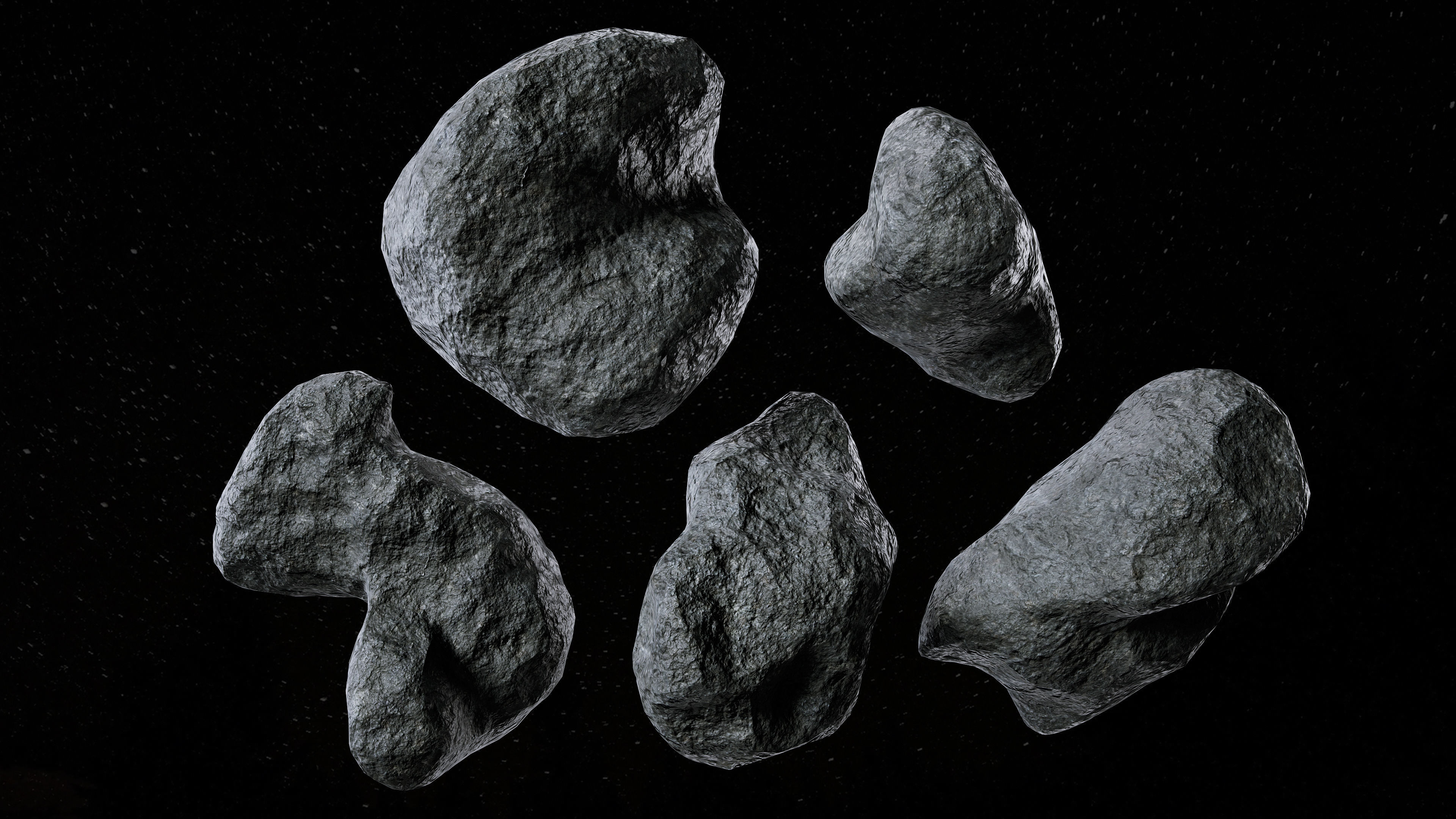 3D model Set of 22 Asteroids VR / AR / low-poly | CGTrader