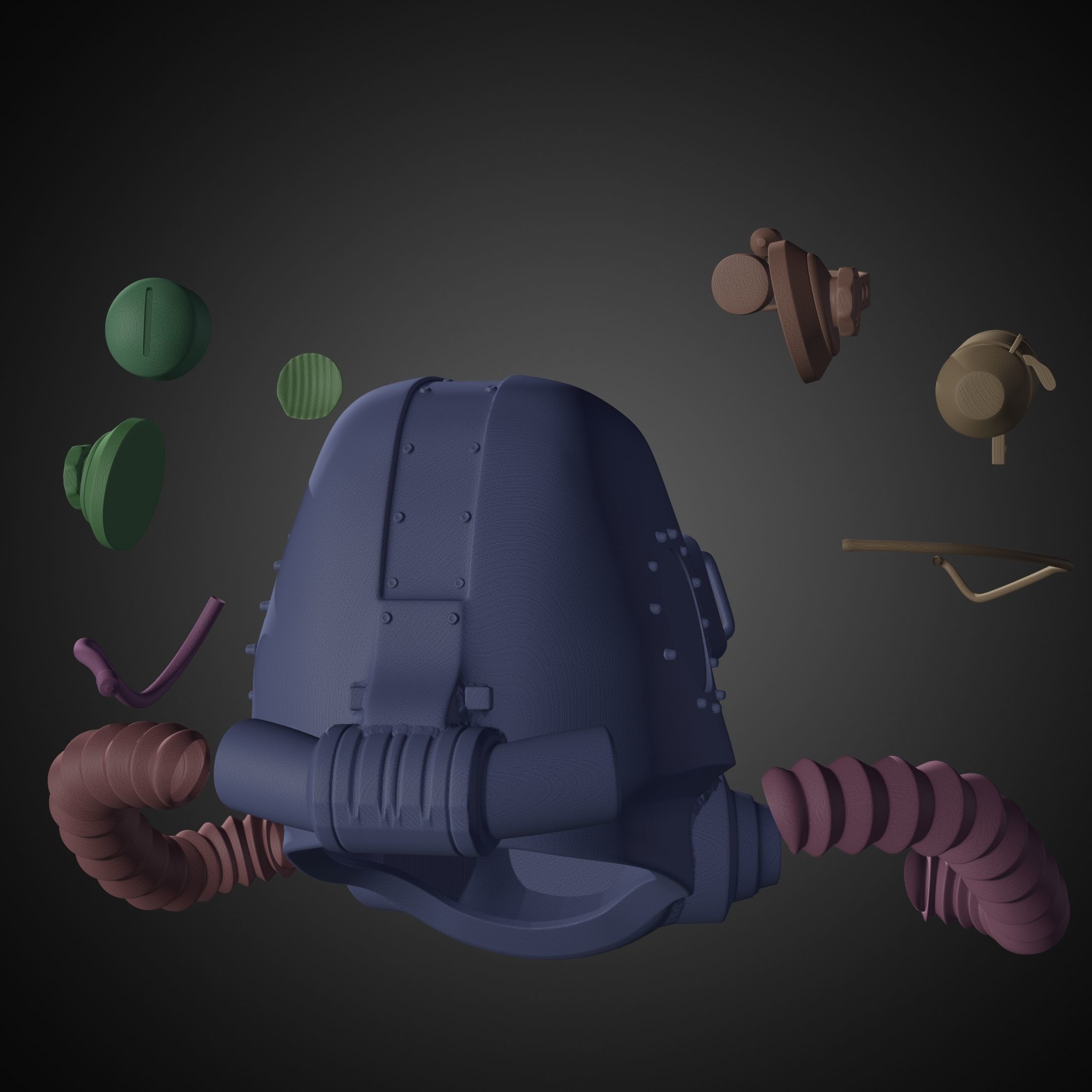 Fallout 4 T-45 Power Armor Helmet for Cosplay 3D model 3D printable ...