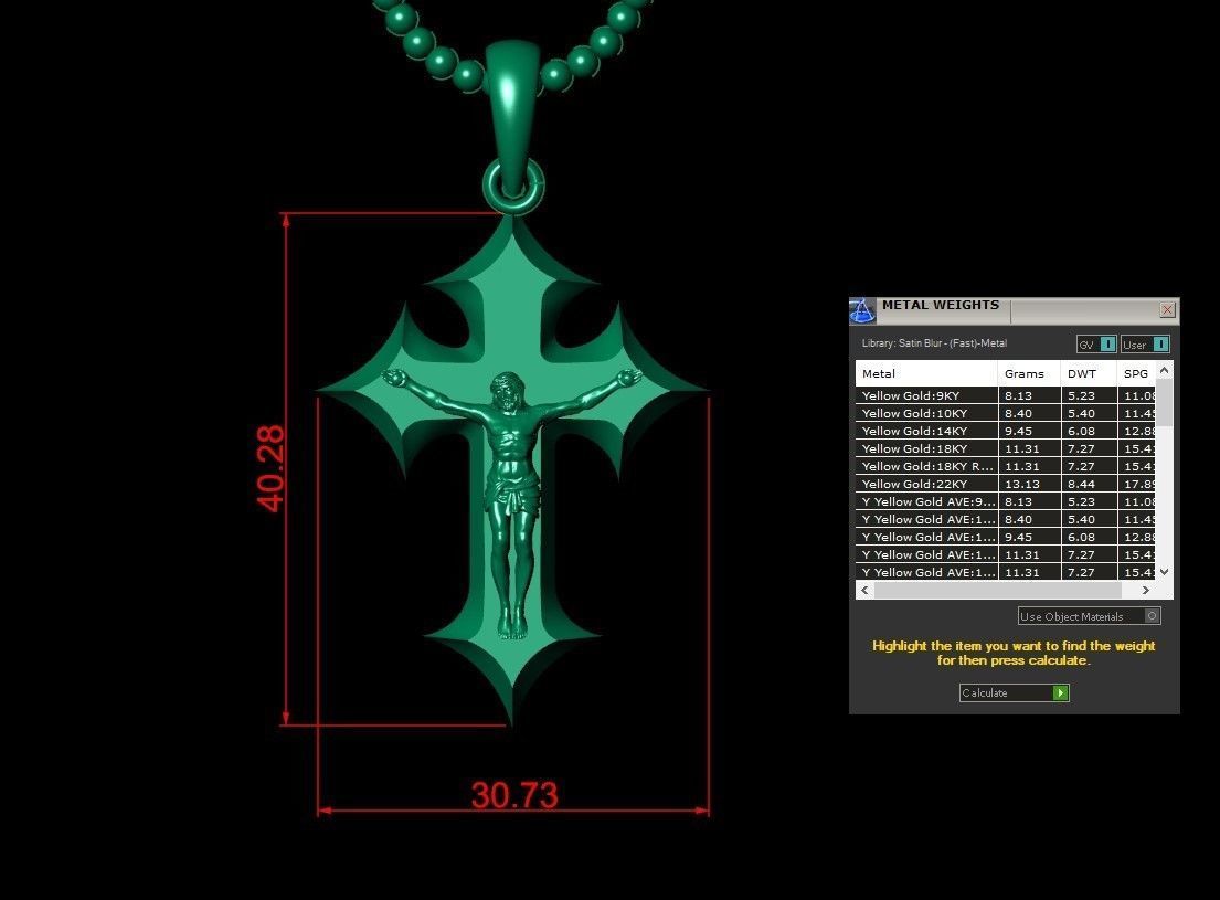 Cross Pendant Jesus Christ CP 69 3D model | CGTrader