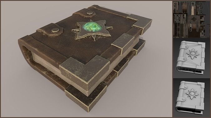 3D model Magic Book - Green Star VR / AR / low-poly | CGTrader
