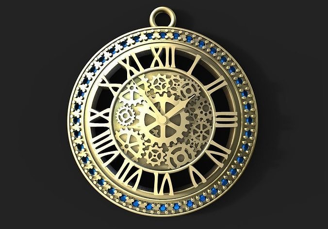 Colck pendant 3D model 3D printable | CGTrader