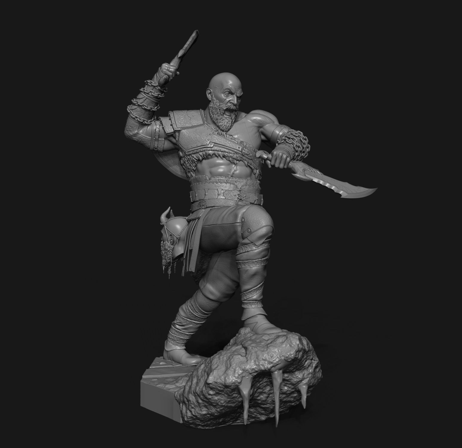 Kratos 3d Print Statue 3D model 3D printable | CGTrader