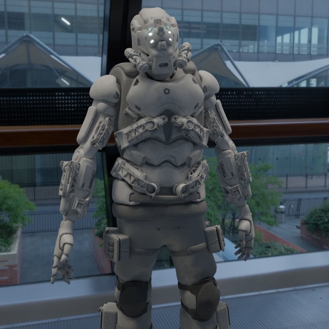 3D model Scifi robot space guard VR / AR / low-poly | CGTrader