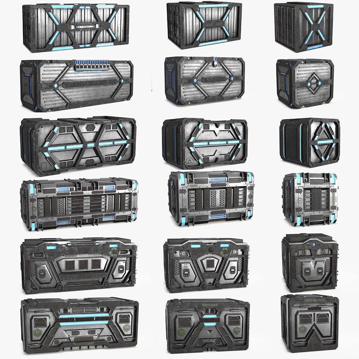 Sci-fi Container Collection VR / AR / low-poly | CGTrader