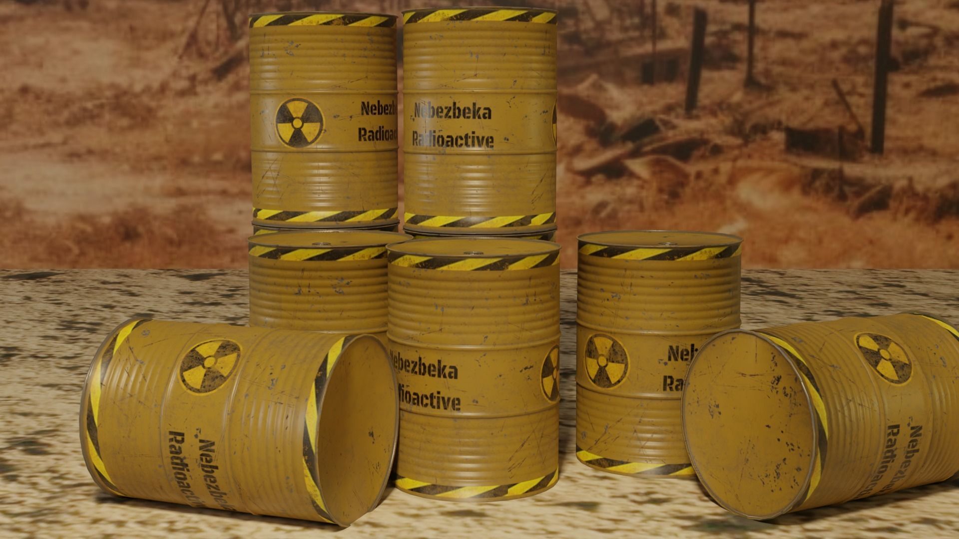 Radioactive Barrel 3D For Game 3D model | CGTrader