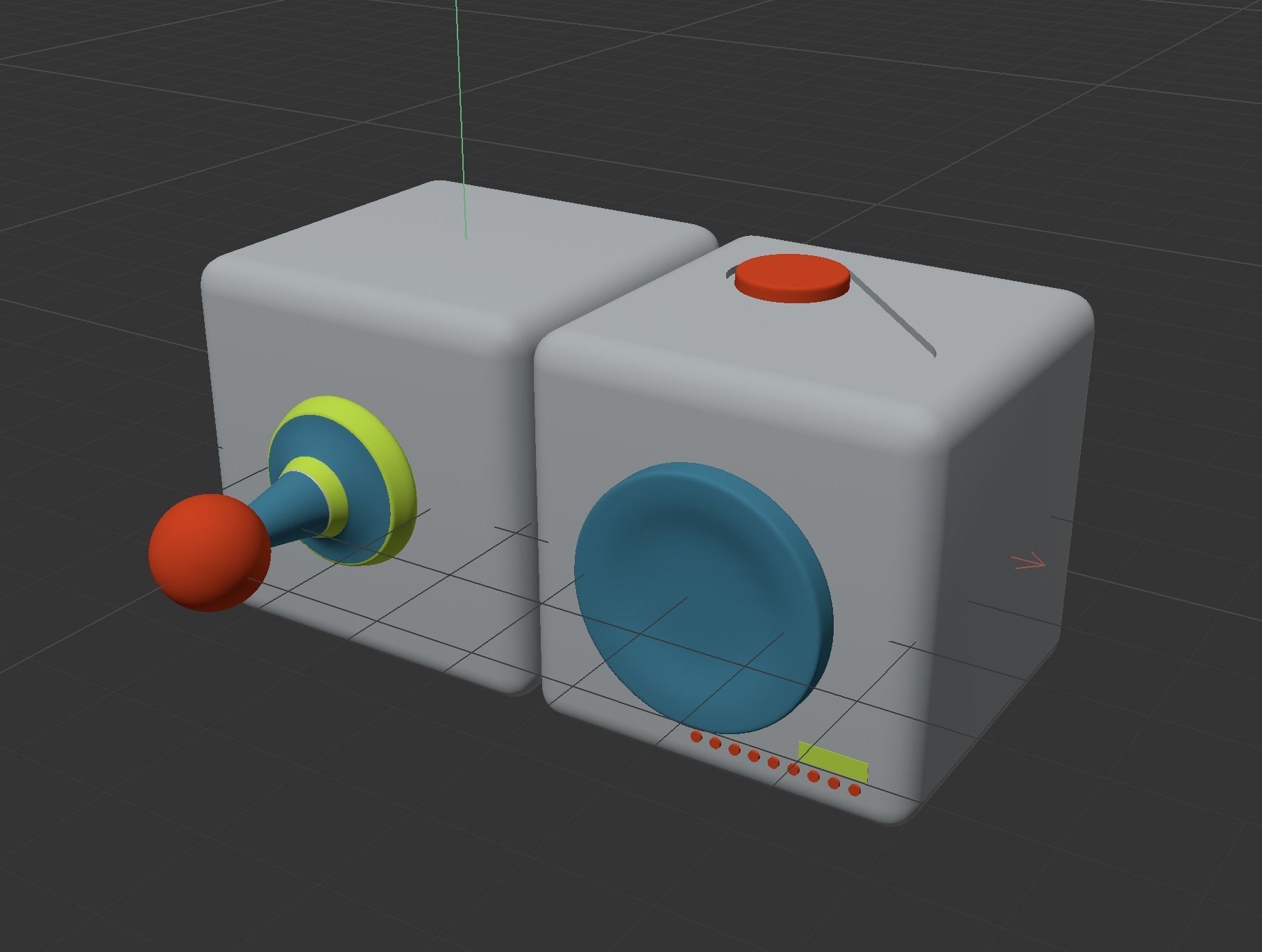 Joystick cube with buttons and switches 3D model | CGTrader