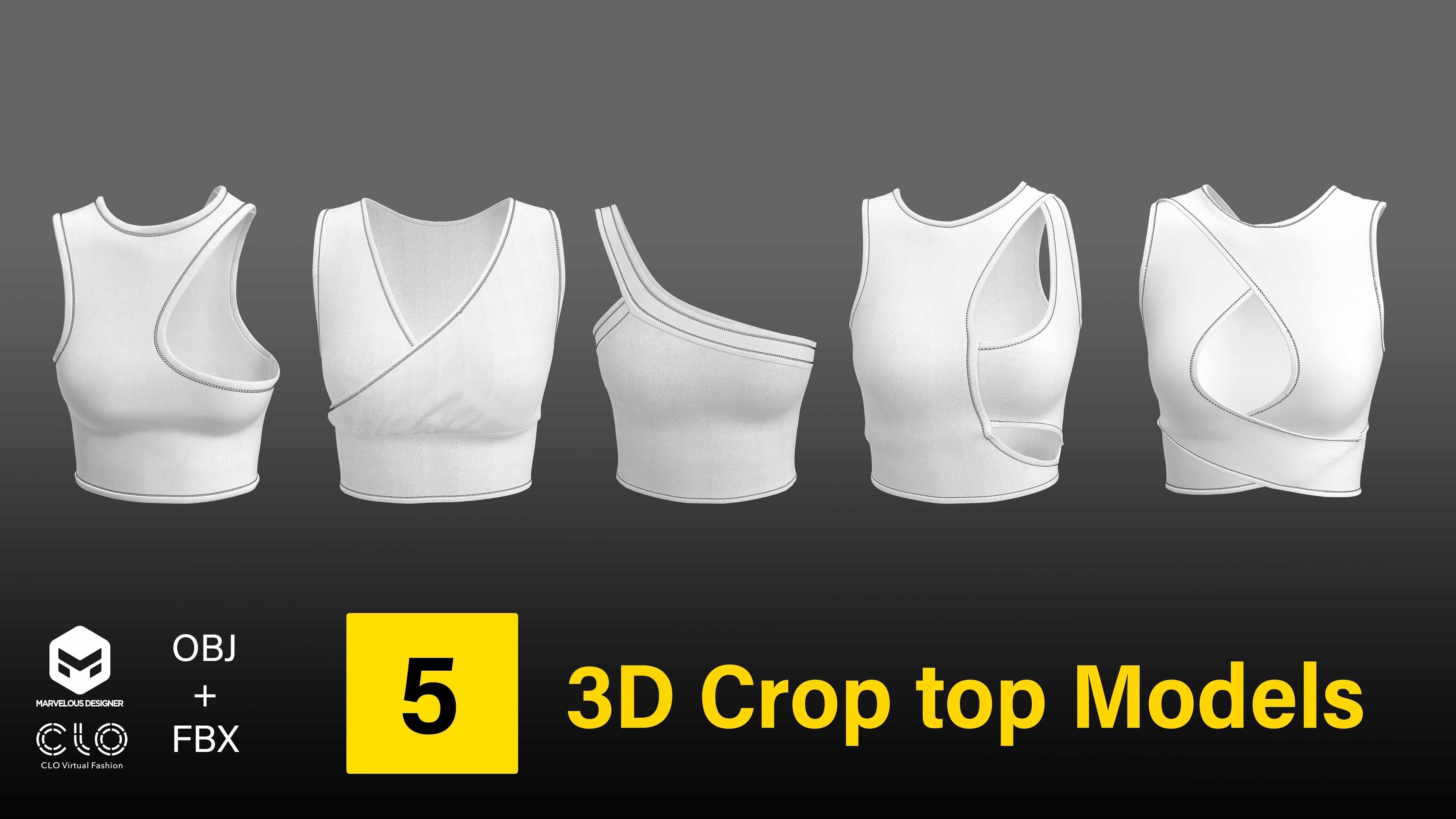 3D model 5 3d crop top models VR / AR / low-poly | CGTrader