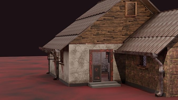 3D model Horror house with Second Floor Bathroom human organs Artifacts ...