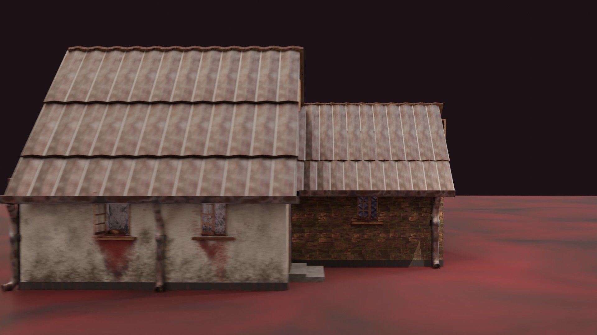 3D model Horror house with Second Floor Bathroom human organs Artifacts ...