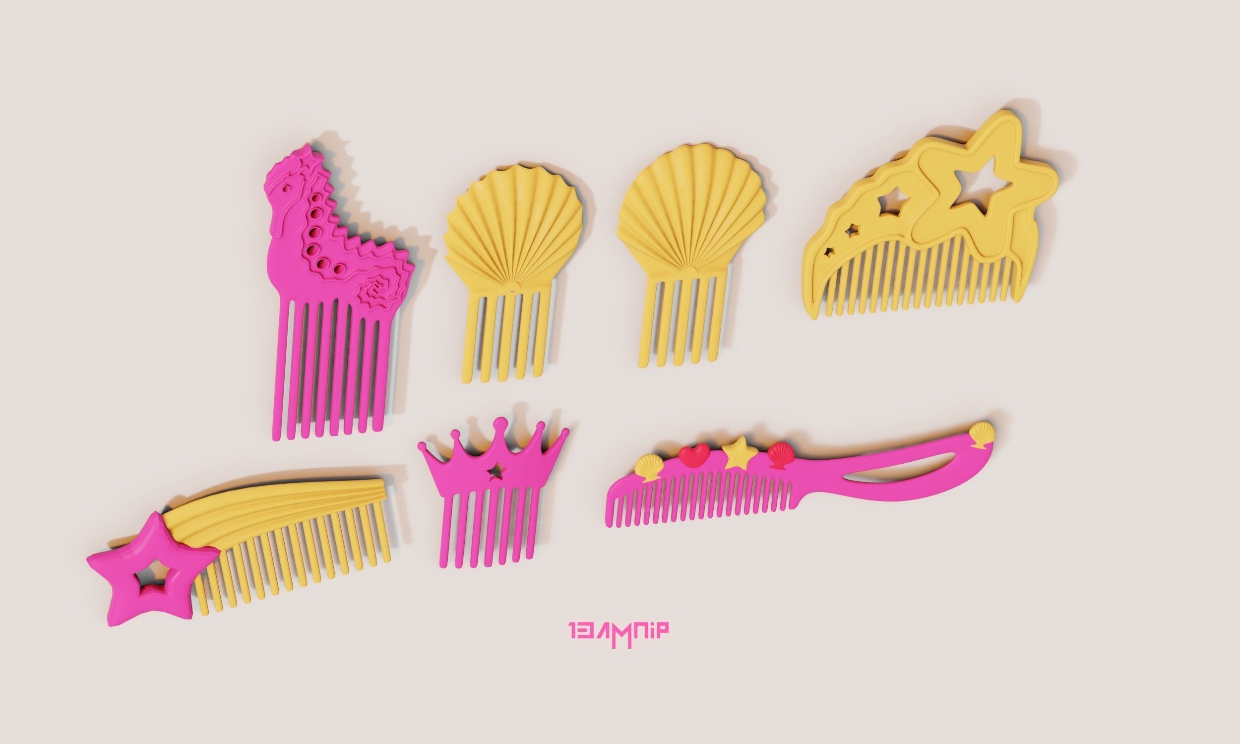 Barbie Combs 3D model 3D printable | CGTrader