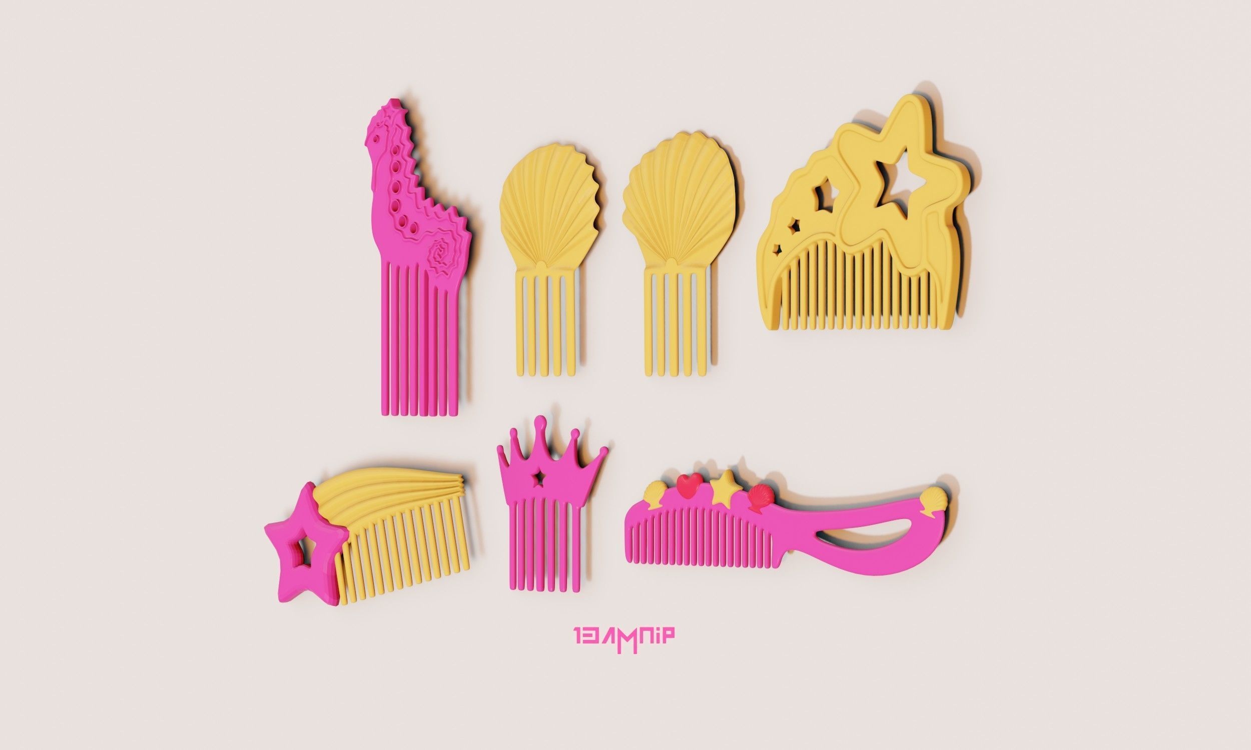 Barbie Combs 3D model 3D printable | CGTrader