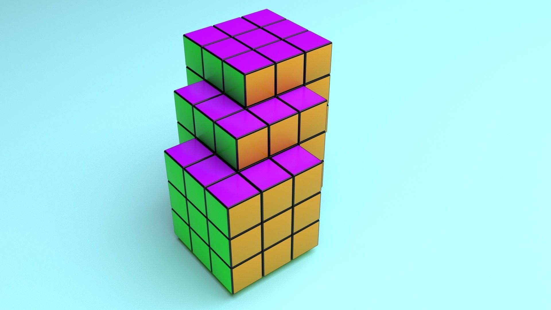 Double Cubes Set 3D model | CGTrader